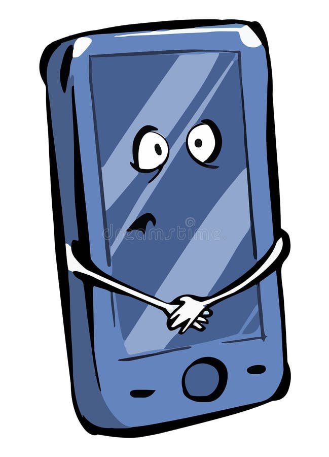 Cartoon Sad Smartphone Character. Smartphone with Emotion, Stylization ...