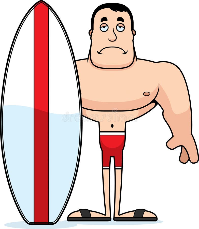 Cartoon Sad Surfer stock vector. Illustration of clip - 116635172