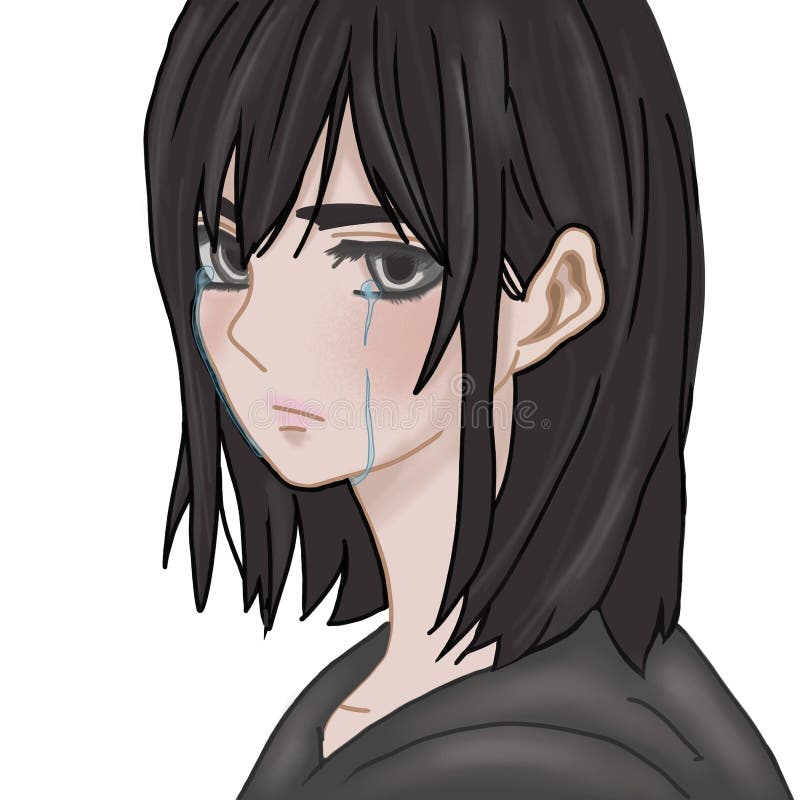 Sad Anime Girl Crying Blood
