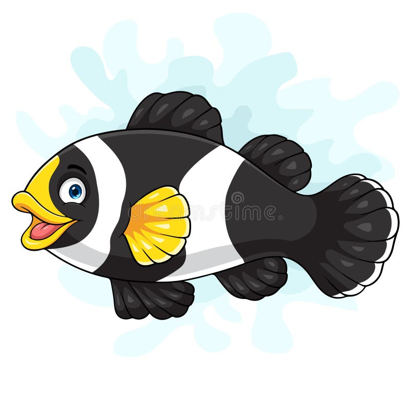 Cartoon Saddleback Clown Fish on White Background Stock Vector ...