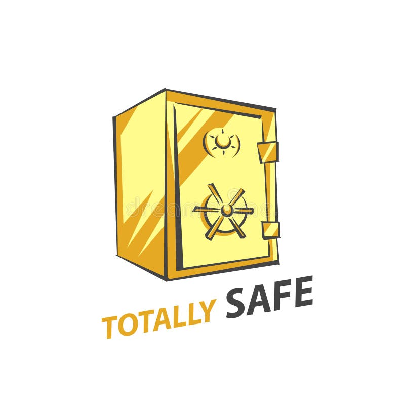 Cartoon Safe Vector Illustration, Isolated on White Stock Vector ...