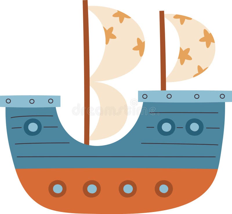 Cartoon Sailing Ship stock vector. Illustration of nautical - 302230279