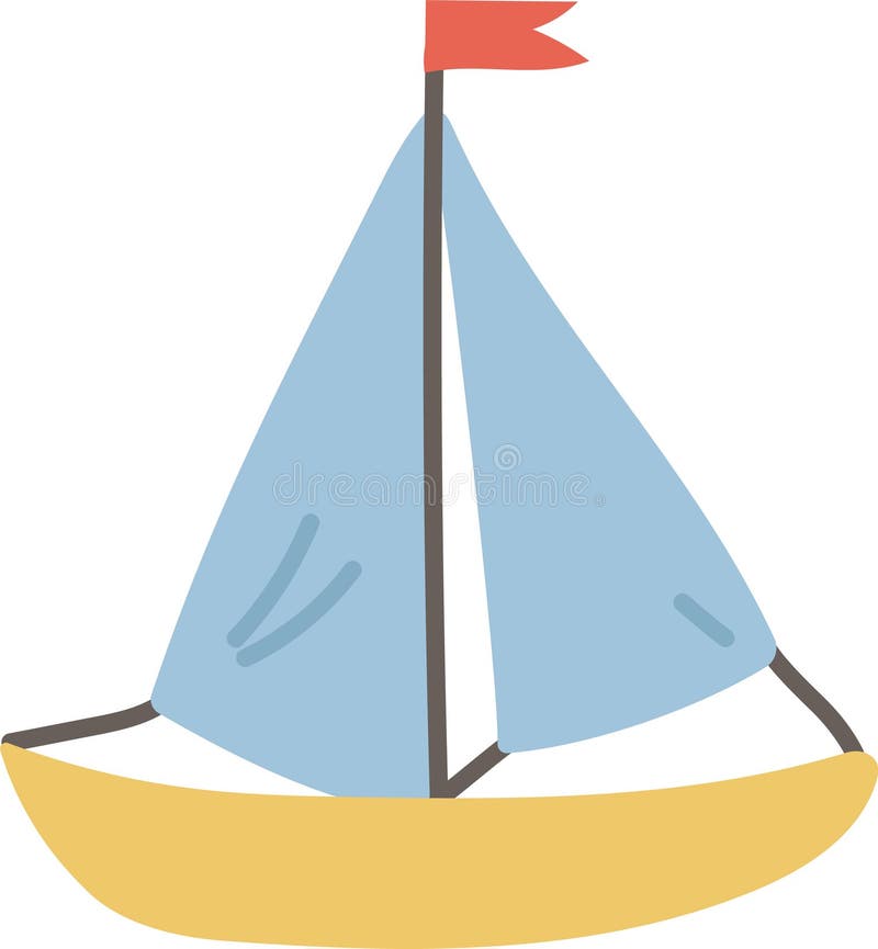 Cartoon Sailing Yacht stock illustration. Illustration of ...