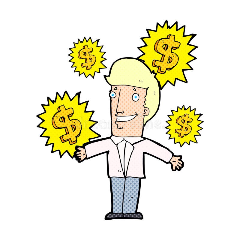 Cartoon salesman stock illustration. Illustration of money - 52968823