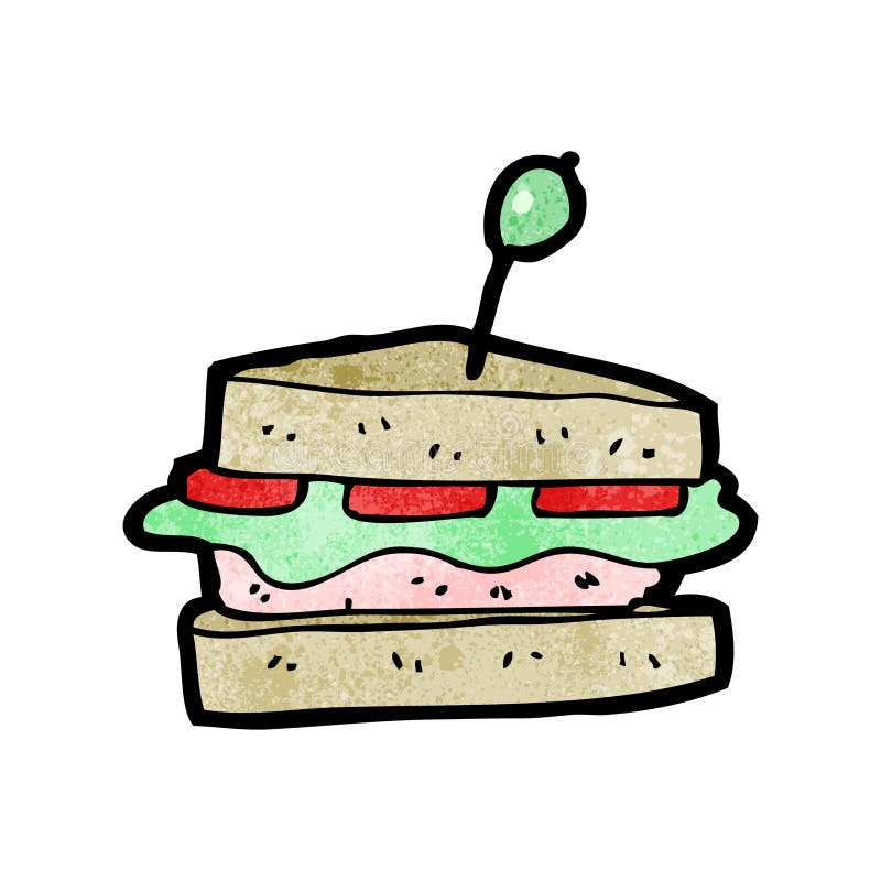 Cartoon sandwich stock illustration. Illustration of doodle - 38068252