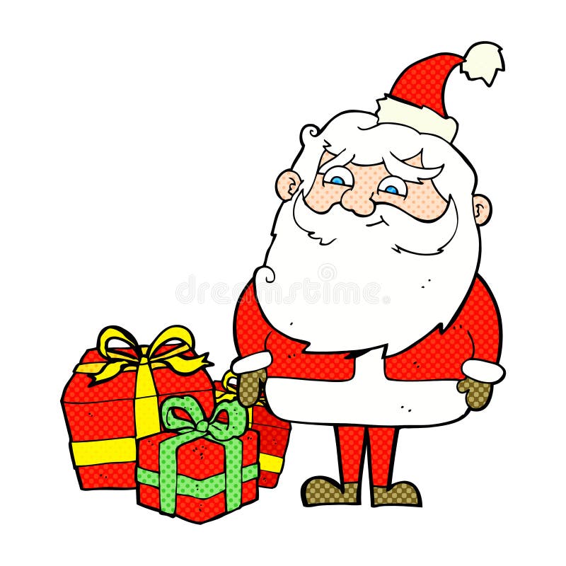 Cartoon santa claus stock illustration. Illustration of hand - 52971425