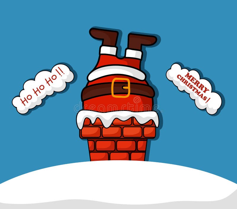 Cartoon Santa Claus in Chimney Stock Vector - Illustration of chimney ...