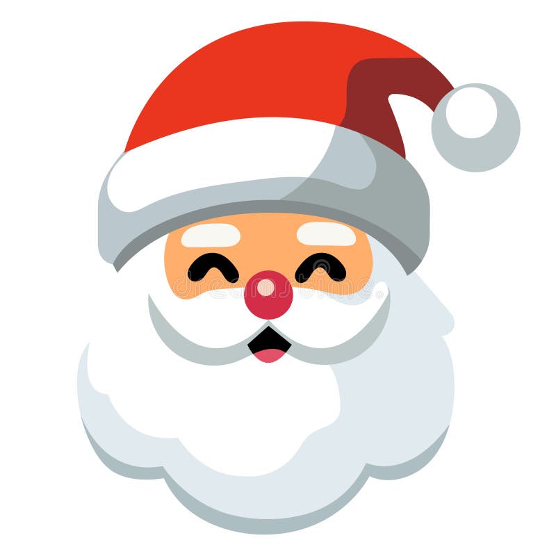 Cartoon Santa Claus Head or Face in Flat Style. Vector Illustration ...