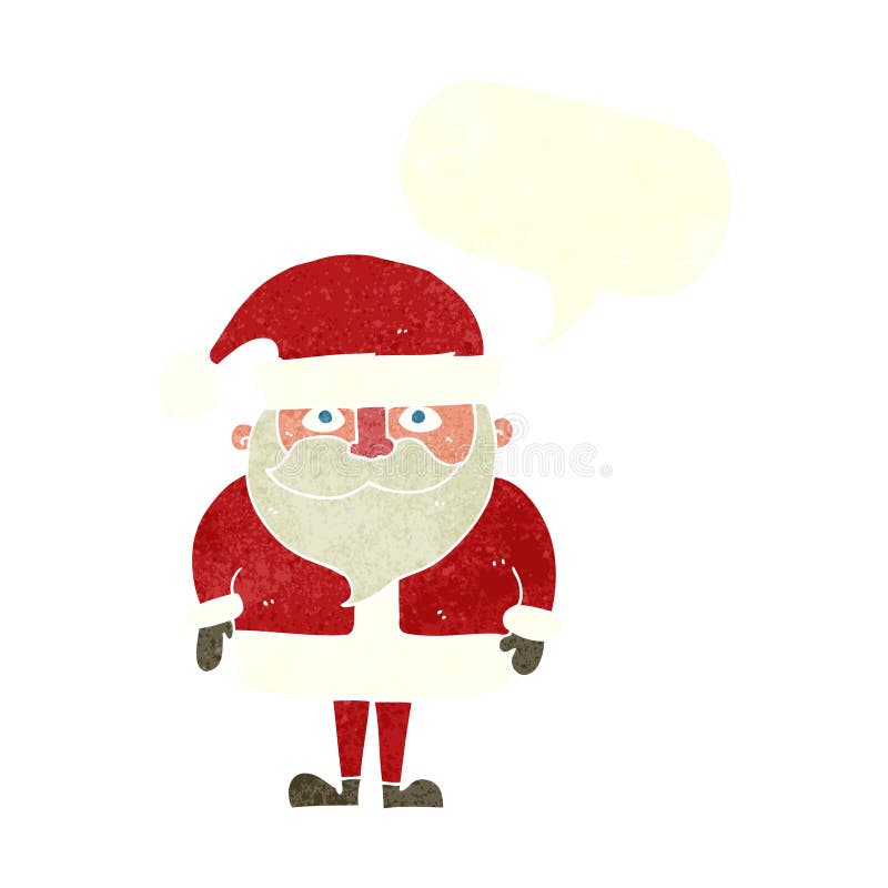 Cartoon Santa Claus with Speech Bubble Stock Illustration ...