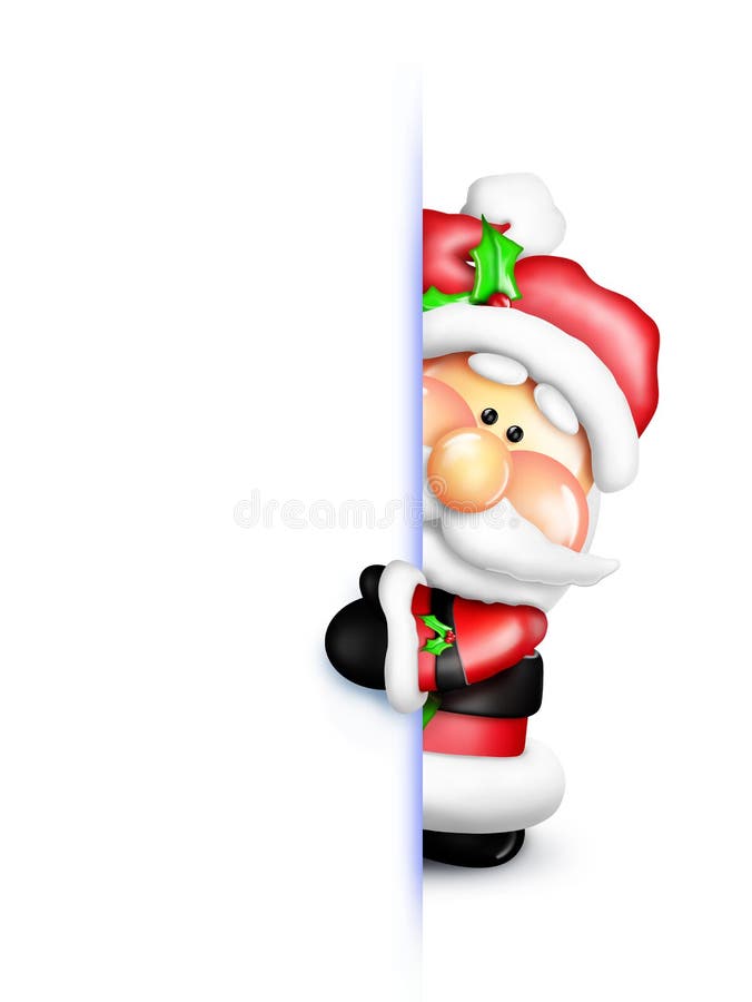 Santa Peeking Stock Illustrations – 621 Santa Peeking Stock ...