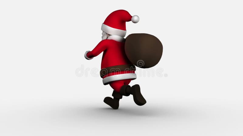 Cartoon Santa Walking on Green Background Stock Video - Video of joyful ...