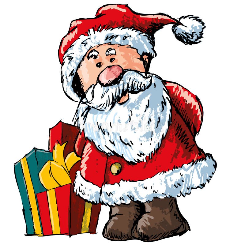 Cartoon Santa Running for Exercise in the Snow Stock Vector ... Cartoon Santa Running for Exercise in the Snow Stock Vector ...