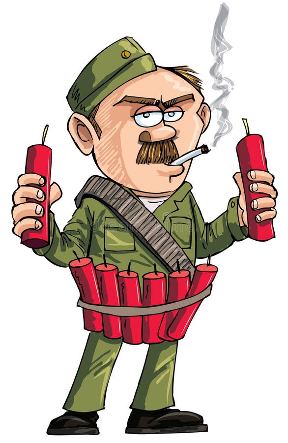 Cartoon Sapper with Dynamite Sticks. Stock Illustration - Illustration ...
