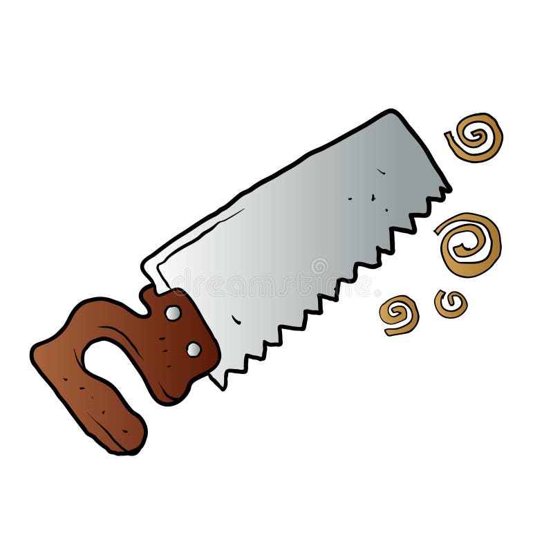 Cartoon saw handdrawn stock vector. Illustration of instrument - 71830366