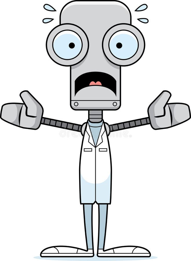 Cartoon Scared Doctor Robot Stock Vector - Illustration of robot, panic ...