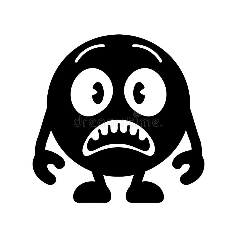 Cartoon Scared Emoticon Character Expression Vector for Emotional ...