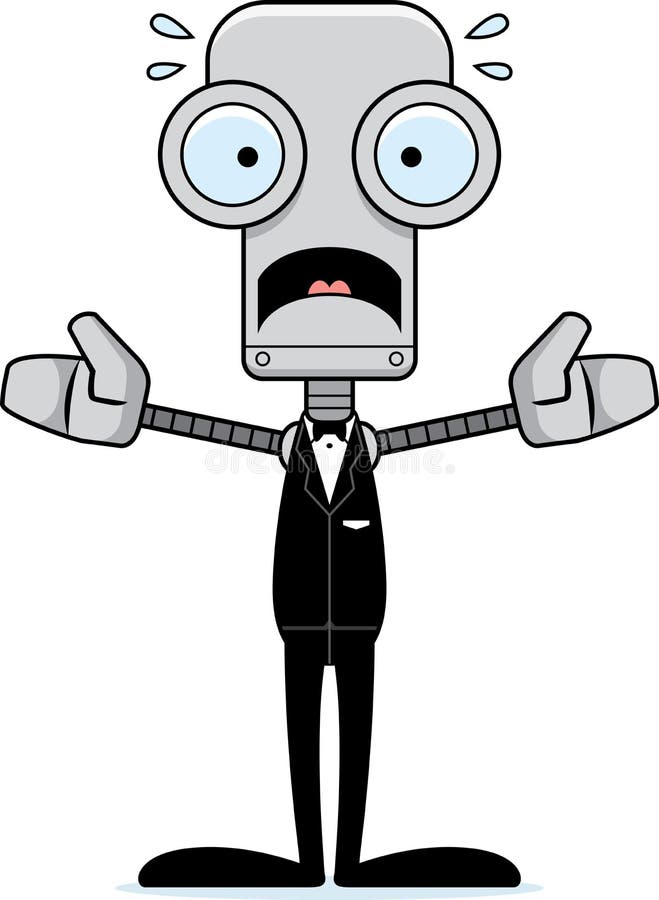 Cartoon Scared Groom Robot stock vector. Illustration of vector - 55525281