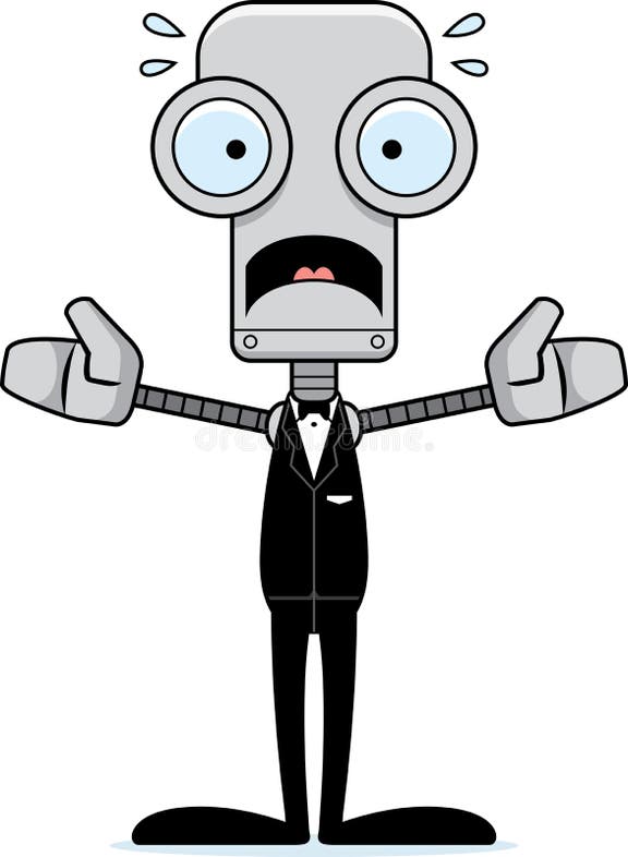 Cartoon Scared Groom Robot stock vector. Illustration of vector - 55525281