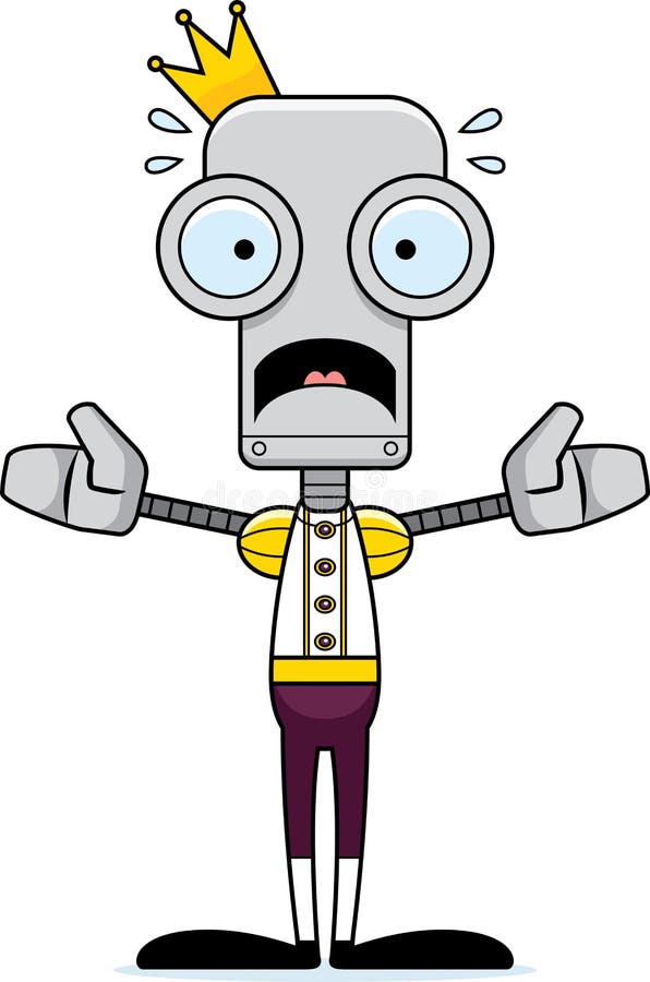 Cartoon Scared Prince Robot Stock Vector - Illustration of machine ...