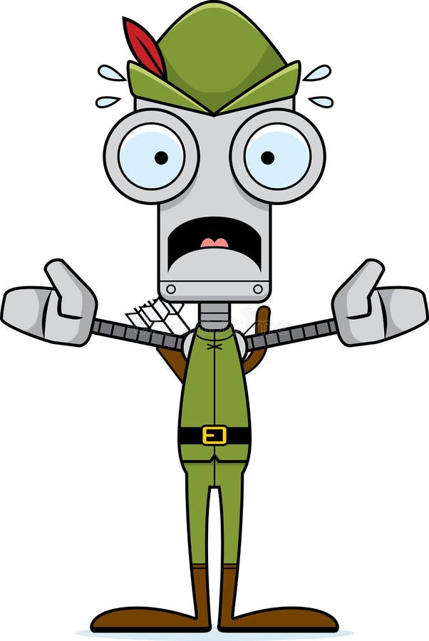 Cartoon Scared Robin Hood Robot Stock Vector - Illustration of ...