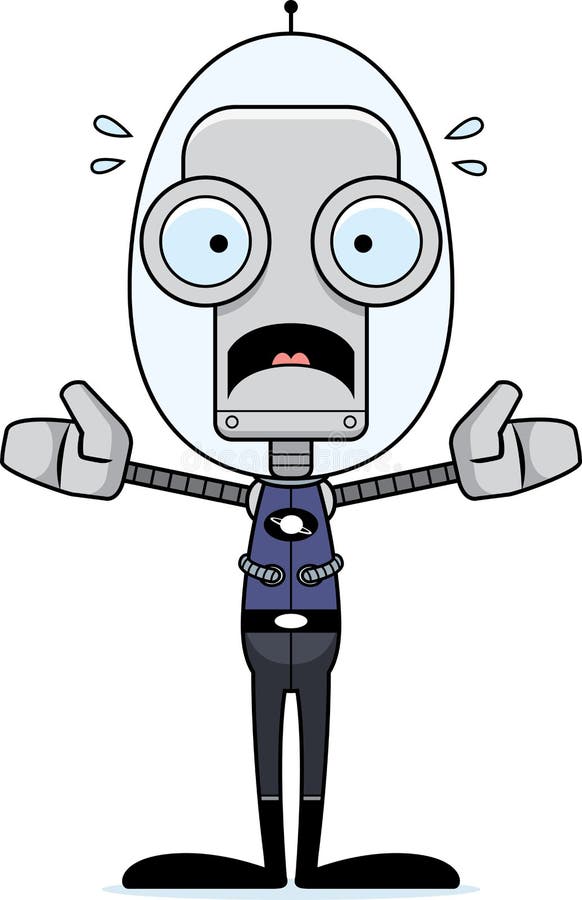 Cartoon Scared Spaceman Robot Stock Vector - Illustration of clip ...