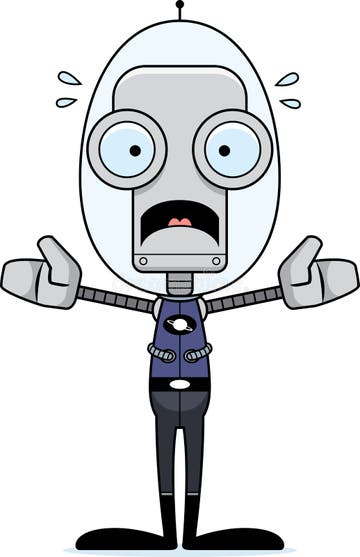 Cartoon Scared Spaceman Robot Stock Vector - Illustration of clip ...