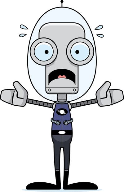 Cartoon Scared Spaceman Robot Stock Vector - Illustration of clip ...