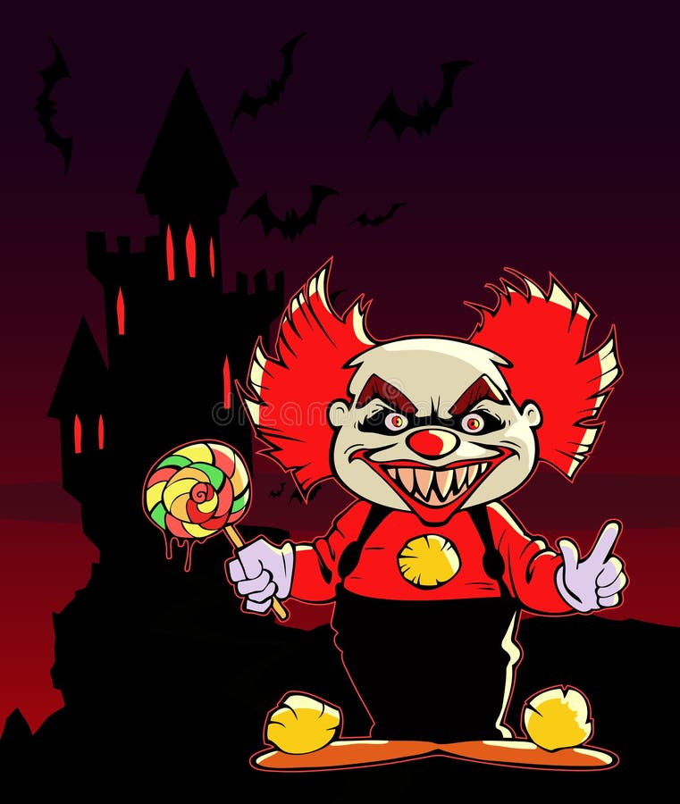 Cartoon scary evil clown stock vector. Illustration of monster - 46460835 Cartoon scary evil clown stock vector. Illustration of monster - 46460835