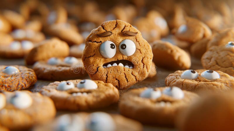 Cartoon Scene a Snickerdoodle Cookie Sneaking Bites of Their ...