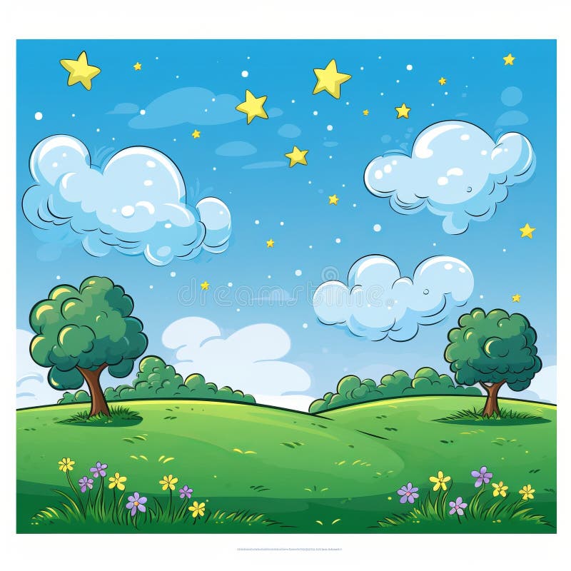 A Cartoon Cloud with Eyes and Bubbles on a Blue Background Stock Photo ...