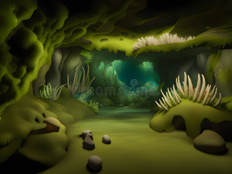 Cartoon Scene with Three Rat in a Cave Stock Illustration ...