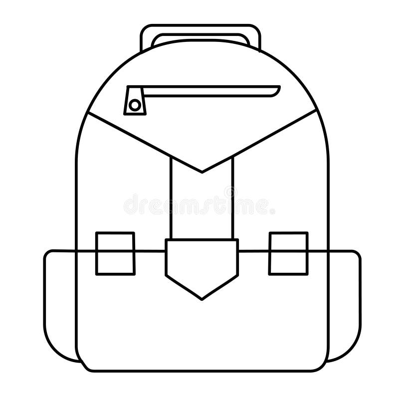 Cartoon School Backpack Isolated on White Background Stock Illustration ...