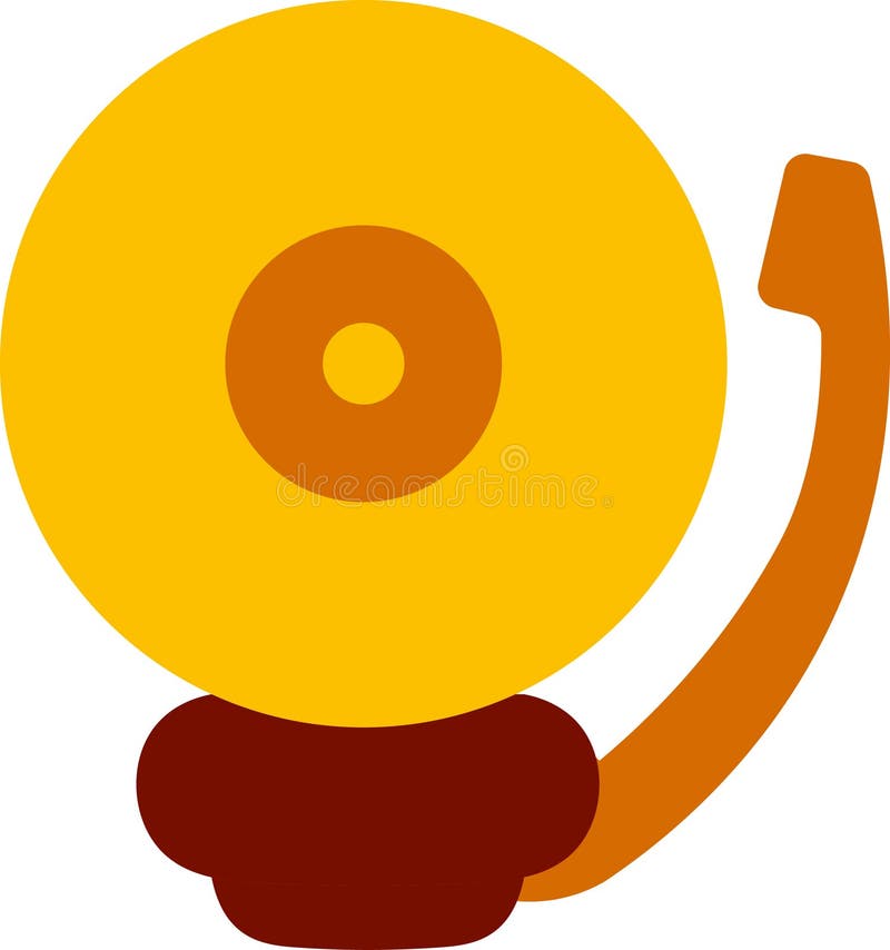 Cartoon School Bell Isolated on White Background Stock Illustration ...