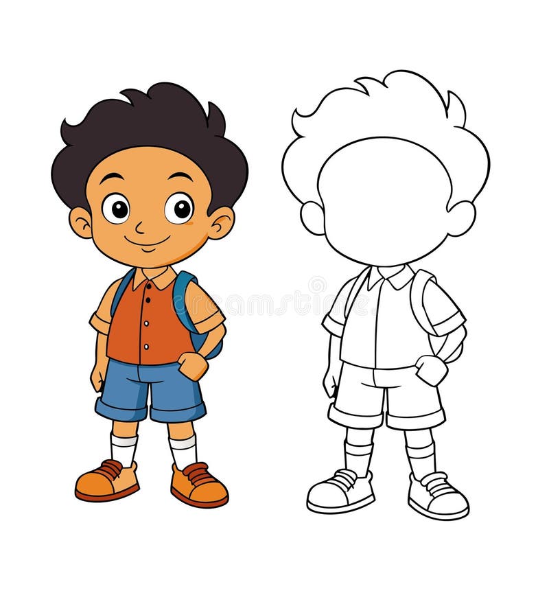 Cartoon School Boy with Backpack, Vector Illustration Stock Vector ...