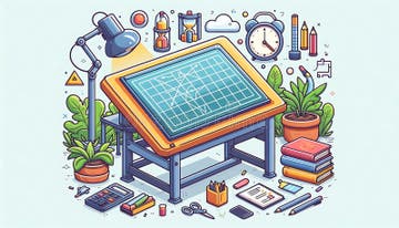 Cartoon School Drafting Table for Education and Learning Stock ...