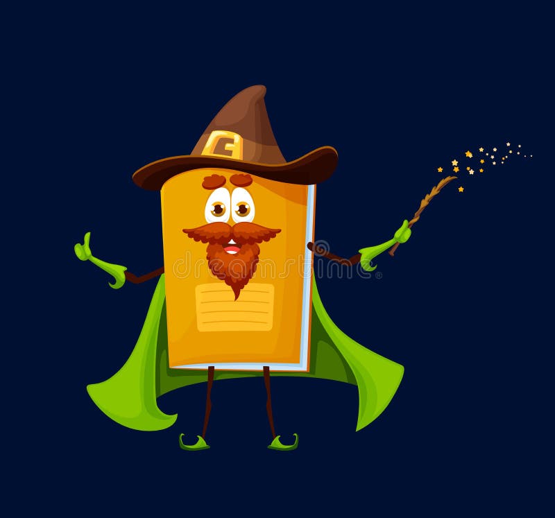 Cartoon School Notebook Wizard, Warlock or Mage Stock Vector ...