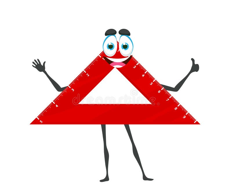 Cartoon School Plastic Triangle Ruler Character Stock Vector ...