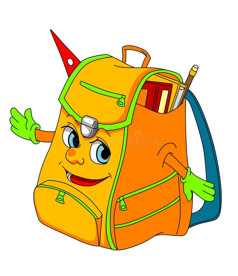 Cartoon school satchel stock vector. Illustration of carry - 26446202