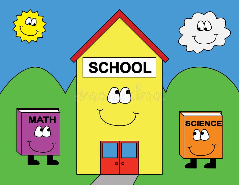 Cartoon School Scene stock vector. Illustration of cartoon - 24843737