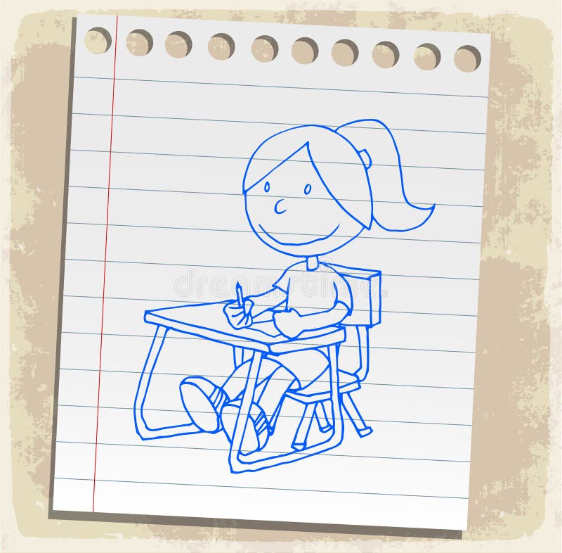 Cartoon School Teacher on Paper Note, Vector Illustration Stock Vector ...