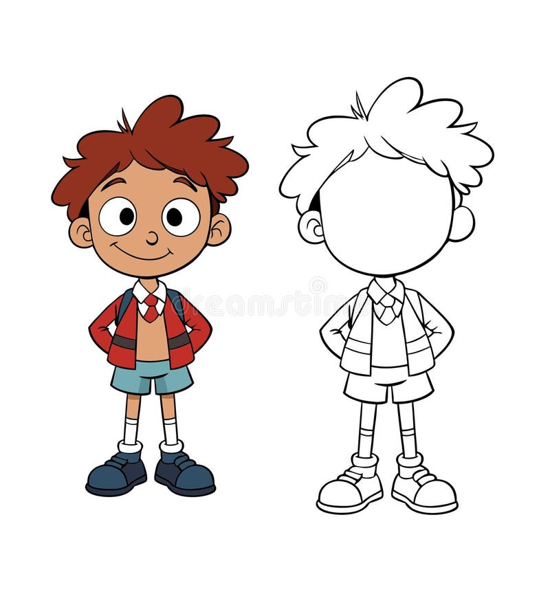 Cartoon Schoolboy with Backpack, Happy and Ready To Learn Stock Vector ...