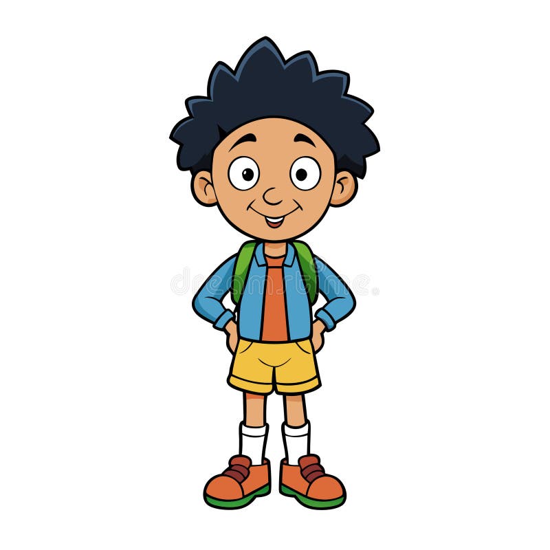 Cartoon Schoolboy Illustration Ready for Learning Adventure Stock Photo ...
