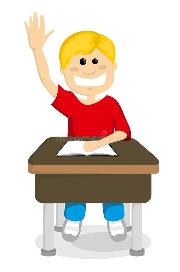 Cartoon Schoolboy Raising Hand Stock Vector - Illustration of raising ...