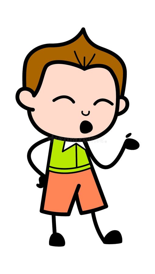 Cartoon Schoolboy Speaking stock illustration. Illustration of ...