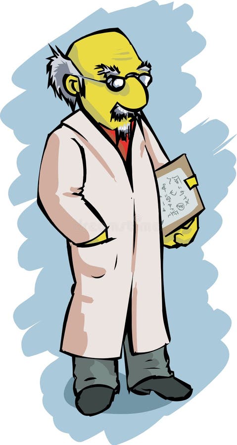 Cartoon Scientist Looking through Microscope Stock Illustration ...