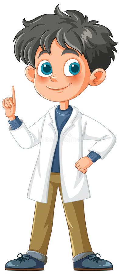 A cartoon scientist stock vector. Illustration of research - 356616456