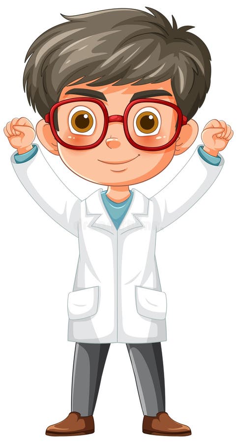 A cartoon scientist stock vector. Illustration of research - 356616456