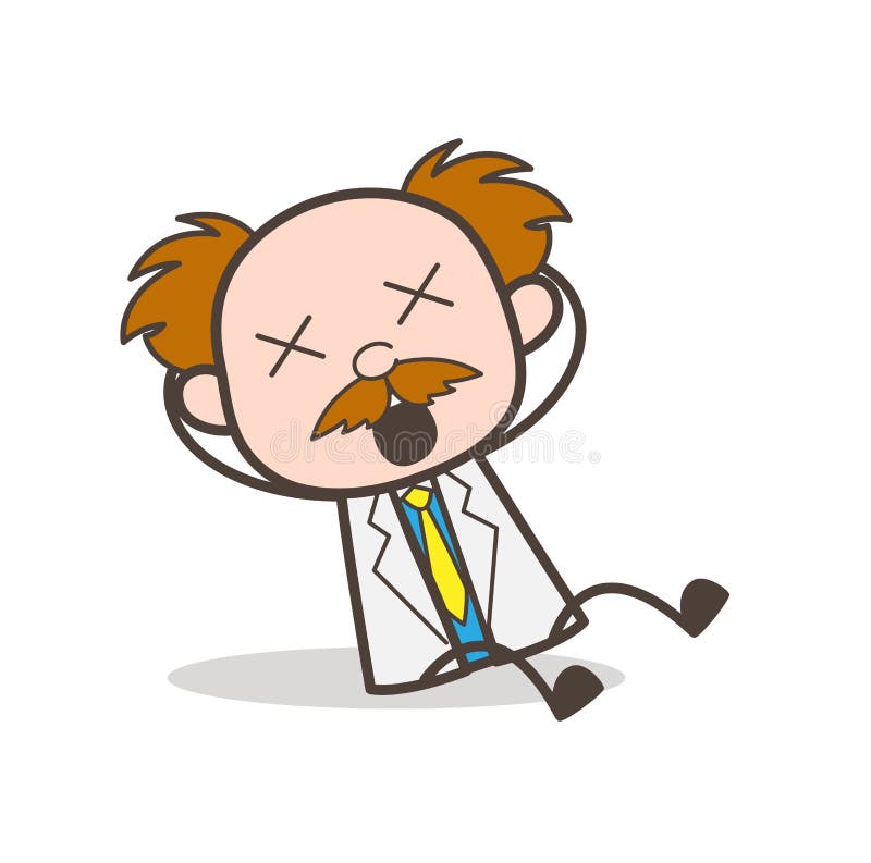 Cartoon Scientist Dizzy Face Vector Expression Stock Illustration ...