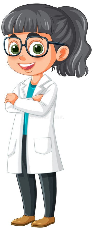 Cartoon Scientist with Glasses Stock Vector - Illustration of character ...