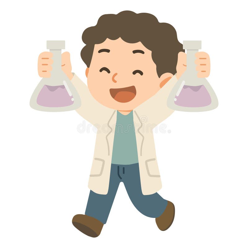 Cartoon Scientist Looking through Microscope Stock Illustration ...